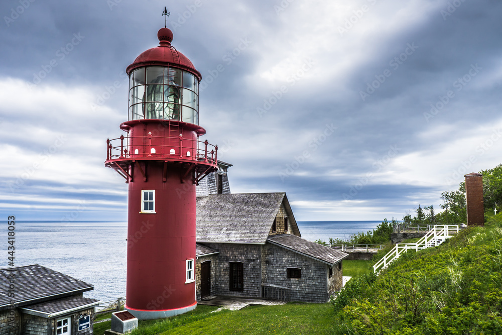 View on the beautiful Pointe a la Renommée Lighthouse covered with ...