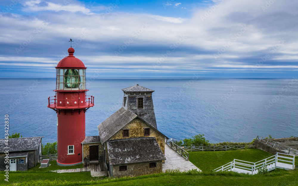 View on the beautiful Pointe a la Renommée Lighthouse covered with ...