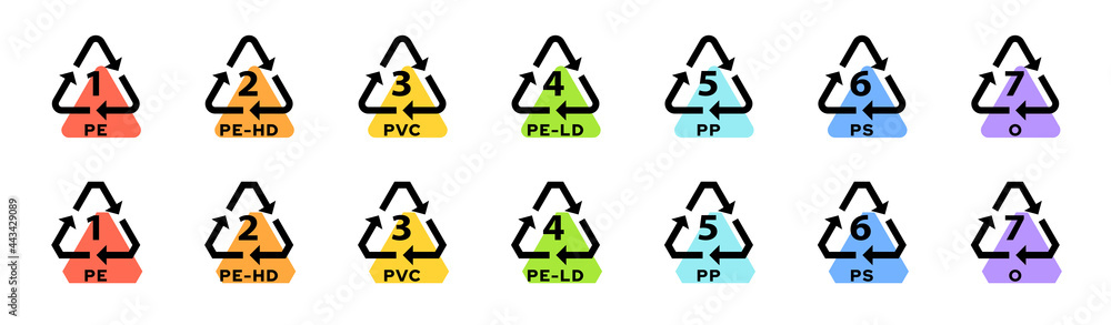 Set of badges for marking plastic. Industrial marking of plastic ...