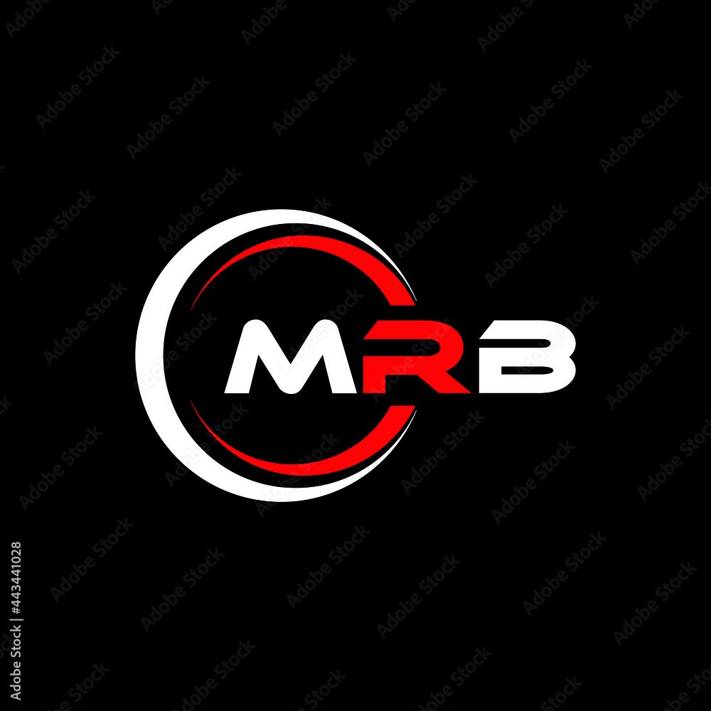Vecteur Stock MRB letter logo design with black background in ...