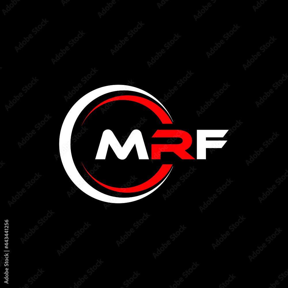 MRF letter logo design with black background in illustrator, vector ...