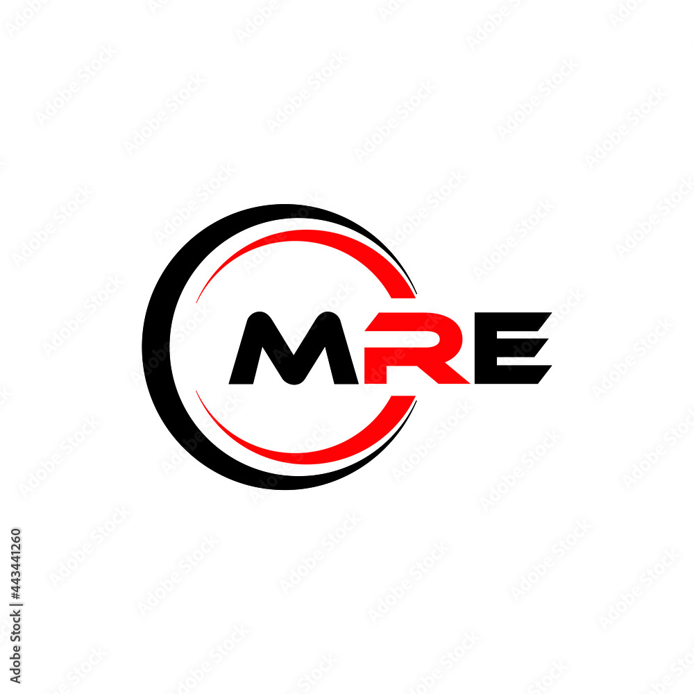 MRE letter logo design with white background in illustrator, vector ...