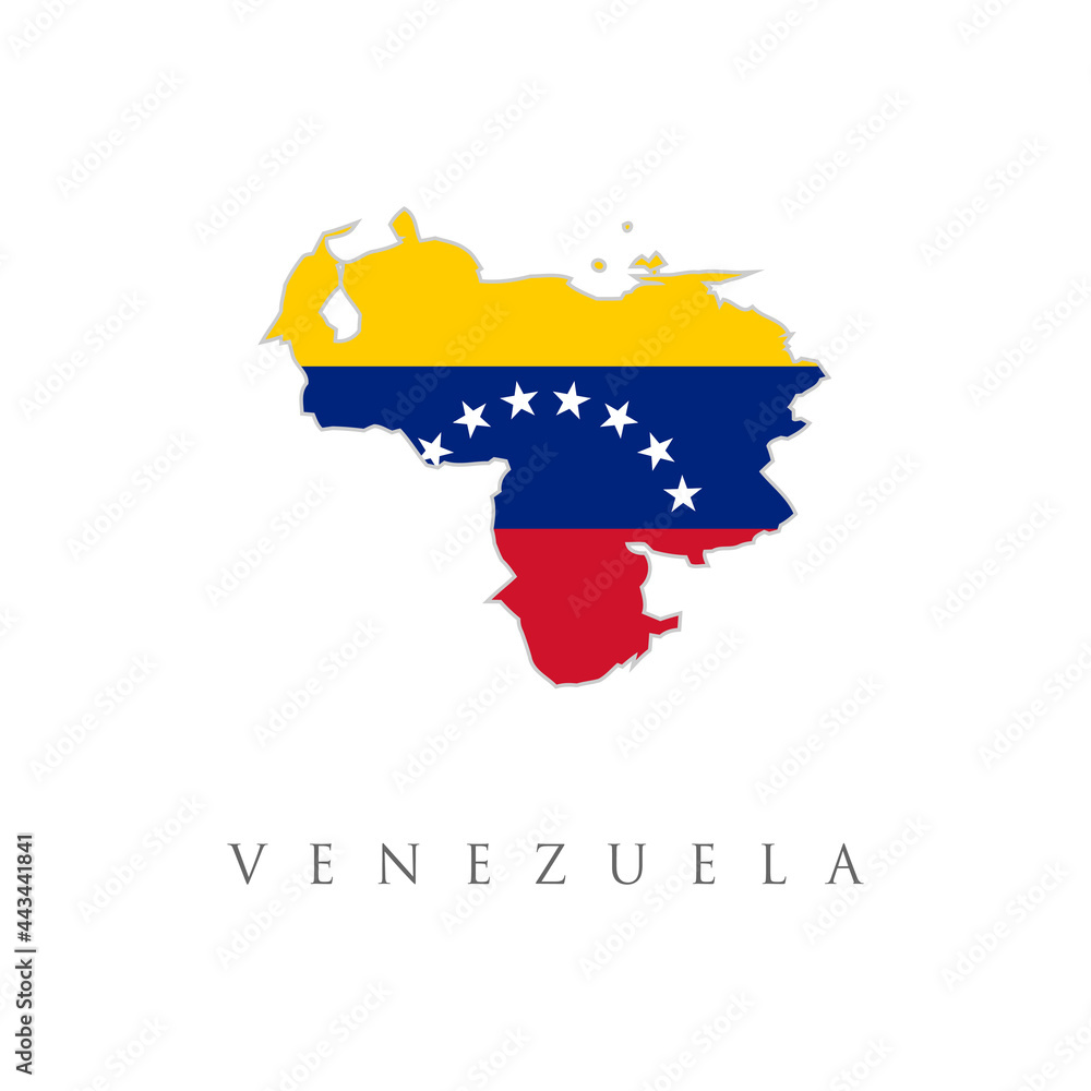 Venezuela Country Flag Inside Map Contour Design Icon Logo Map Of The