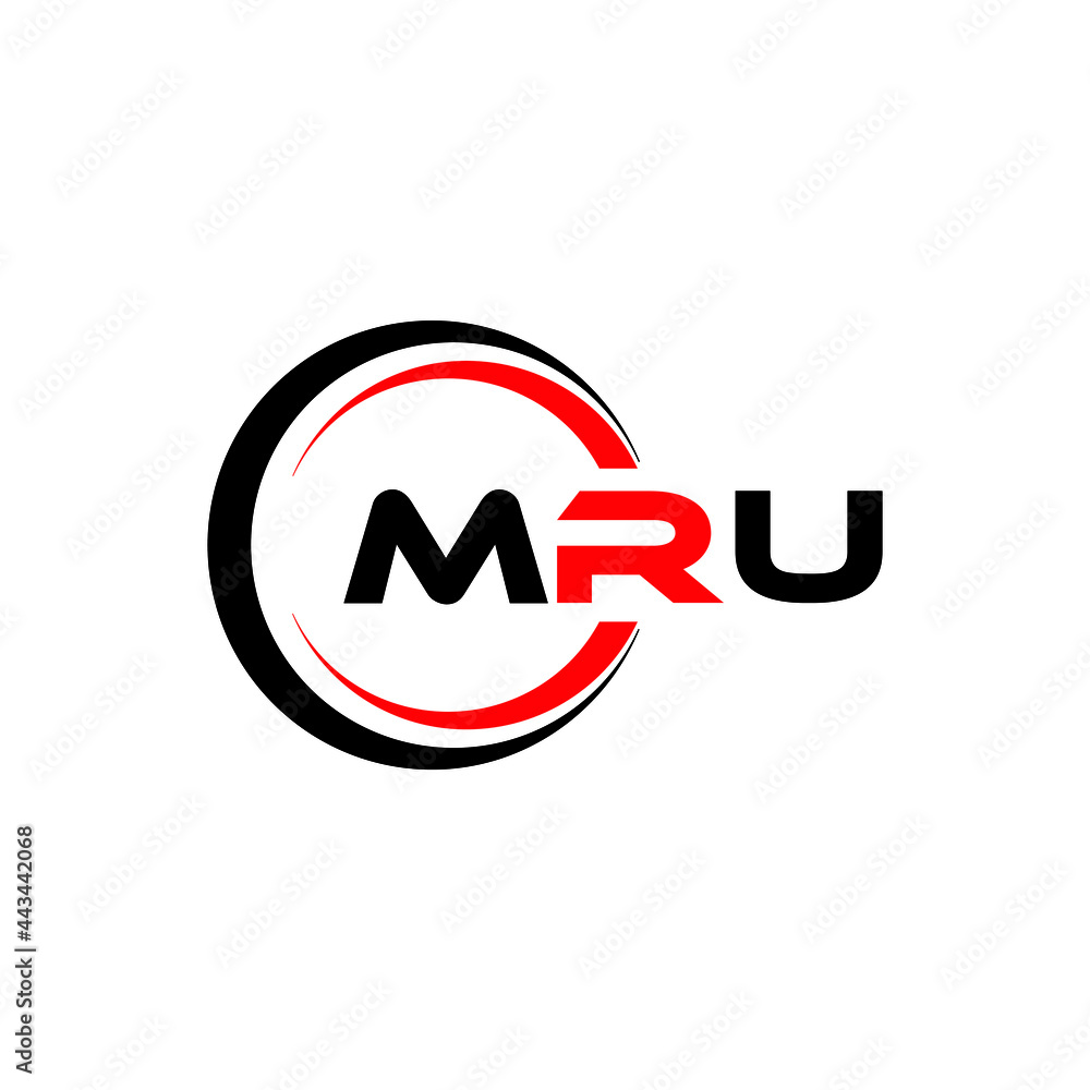 MRU letter logo design with white background in illustrator, vector ...