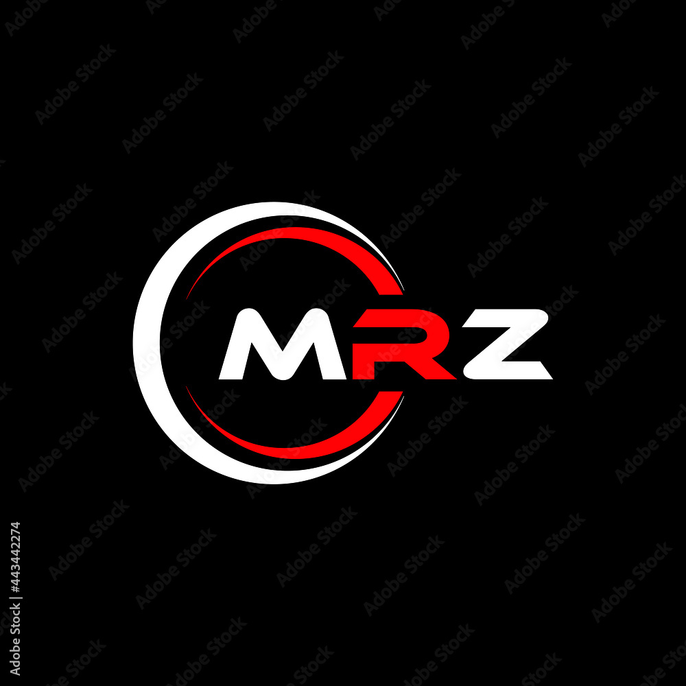 MRZ letter logo design with black background in illustrator, vector ...