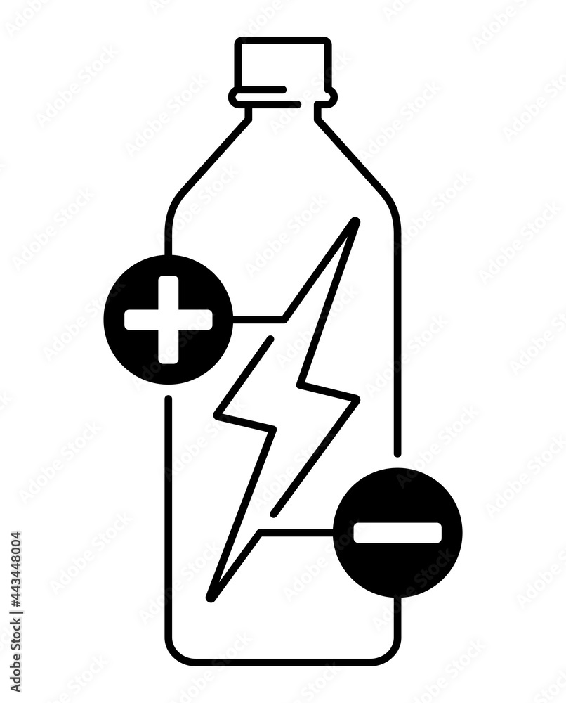 Electrolyte Water Drink icon - ions in bottle Stock Vector | Adobe Stock