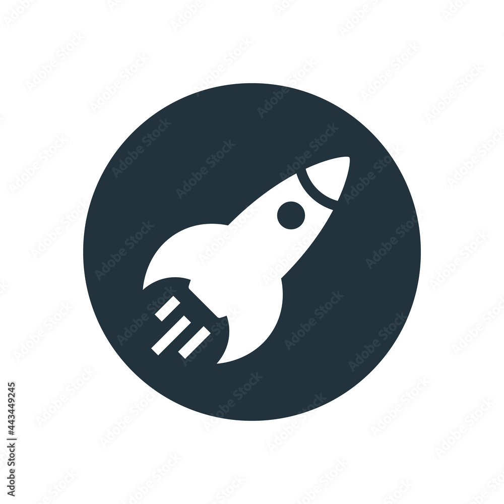 Rocket launch button icon. Clipart image isolated on white background ...