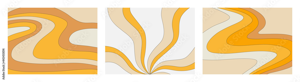 Set of retro backgrounds of the 70s. Abstract vintage backgrounds ...