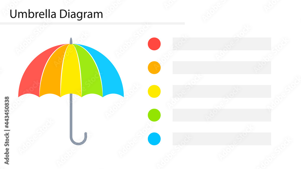 Umbrella Diagram slide template. Clipart image Stock Vector | Adobe Stock