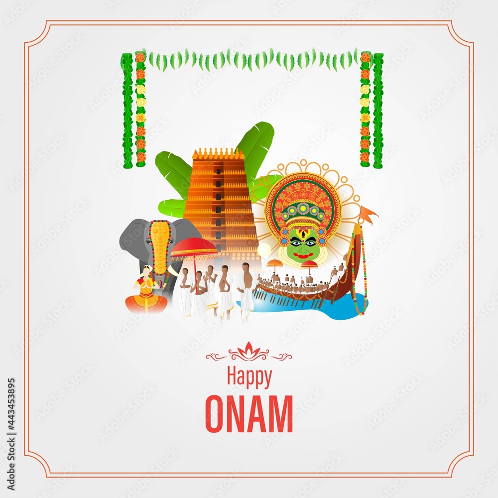 VECTOR ILLUSTRATION OF OFFER BANNER , GREETING FOR INDIAN FESTIVAL ONAM ...