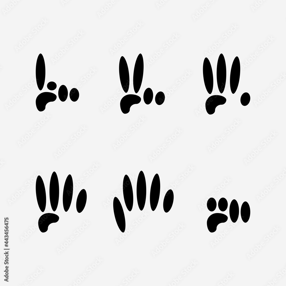 six finger symbol illustration. simple, flat, silhouette and clean ...