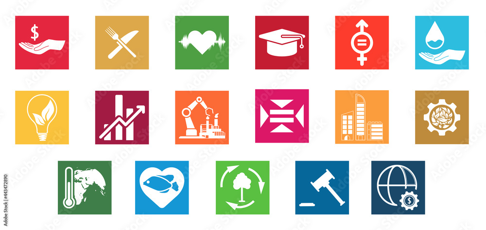 Vecteur Stock SDGs vector icon card on isolated white background ...
