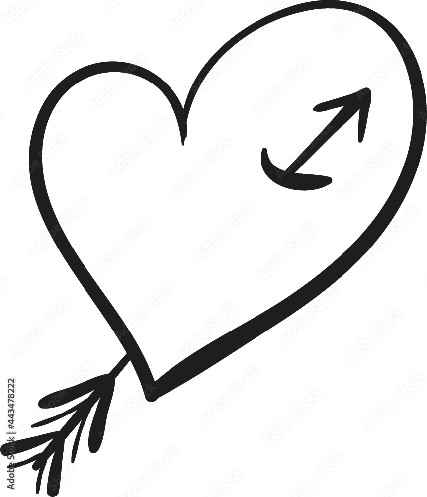 set svg heart, svg sketch heart, silhouette, simple hearts, svg ...