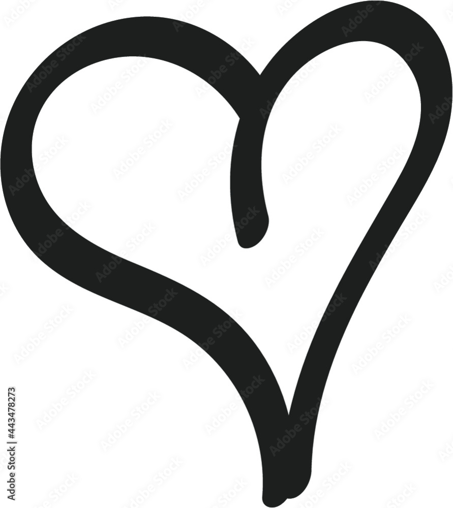 set svg heart, svg sketch heart, silhouette, simple hearts, svg ...