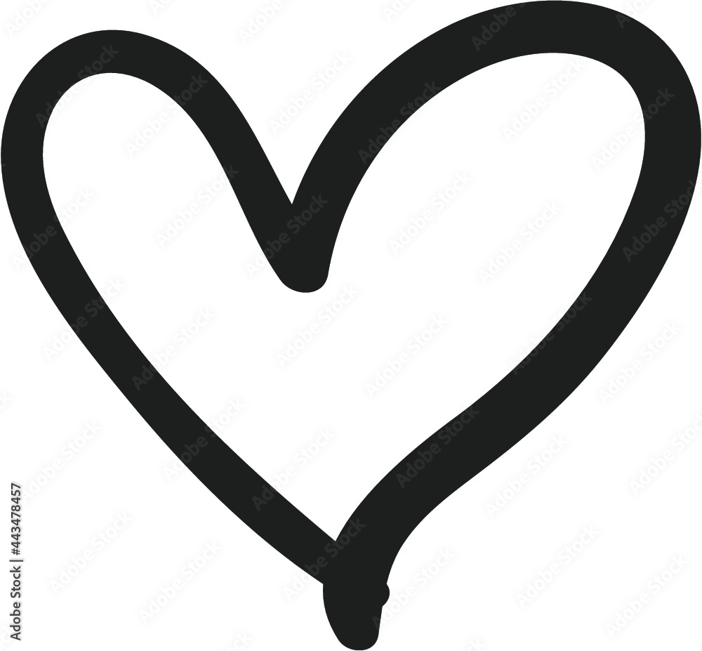 set svg heart, svg sketch heart, silhouette, simple hearts, svg ...