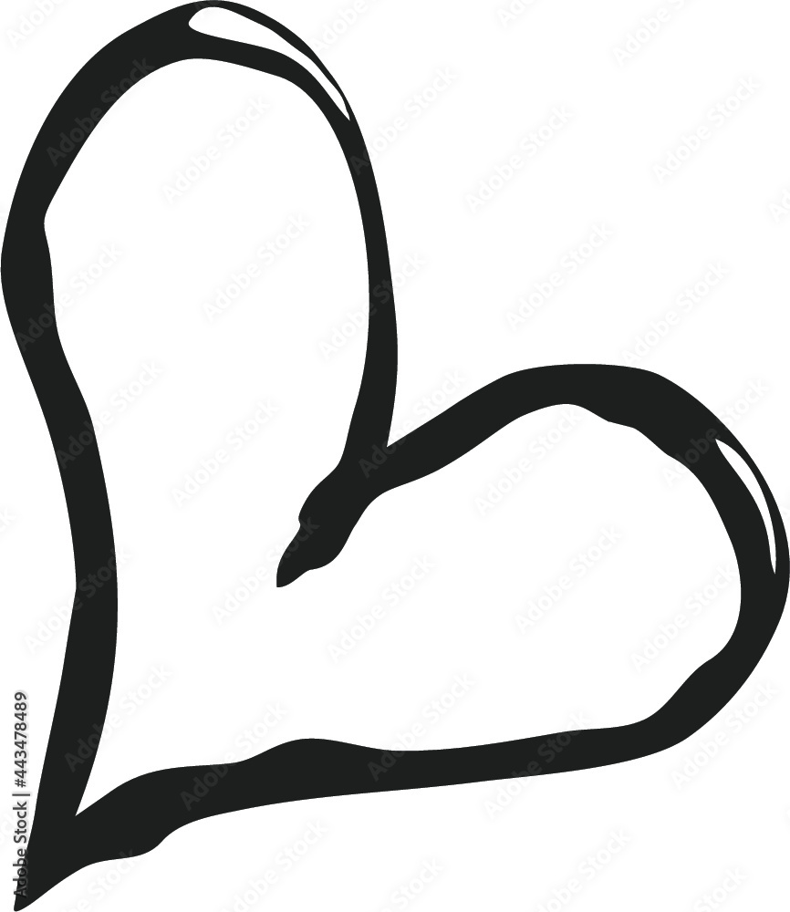 set svg heart, svg sketch heart, silhouette, simple hearts, svg ...