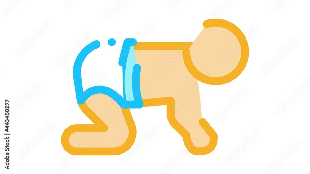 Baby Creeping Icon Animation. color Baby Creeping animated icon on ...