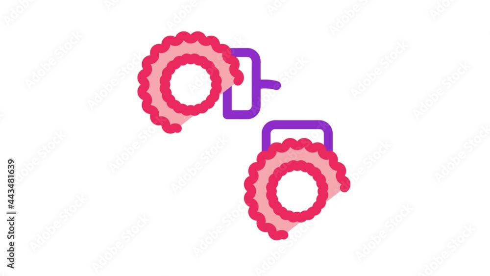 Handcuffs Sex Icon Animation Color Handcuffs Sex Animated Icon On White Background Stock Video