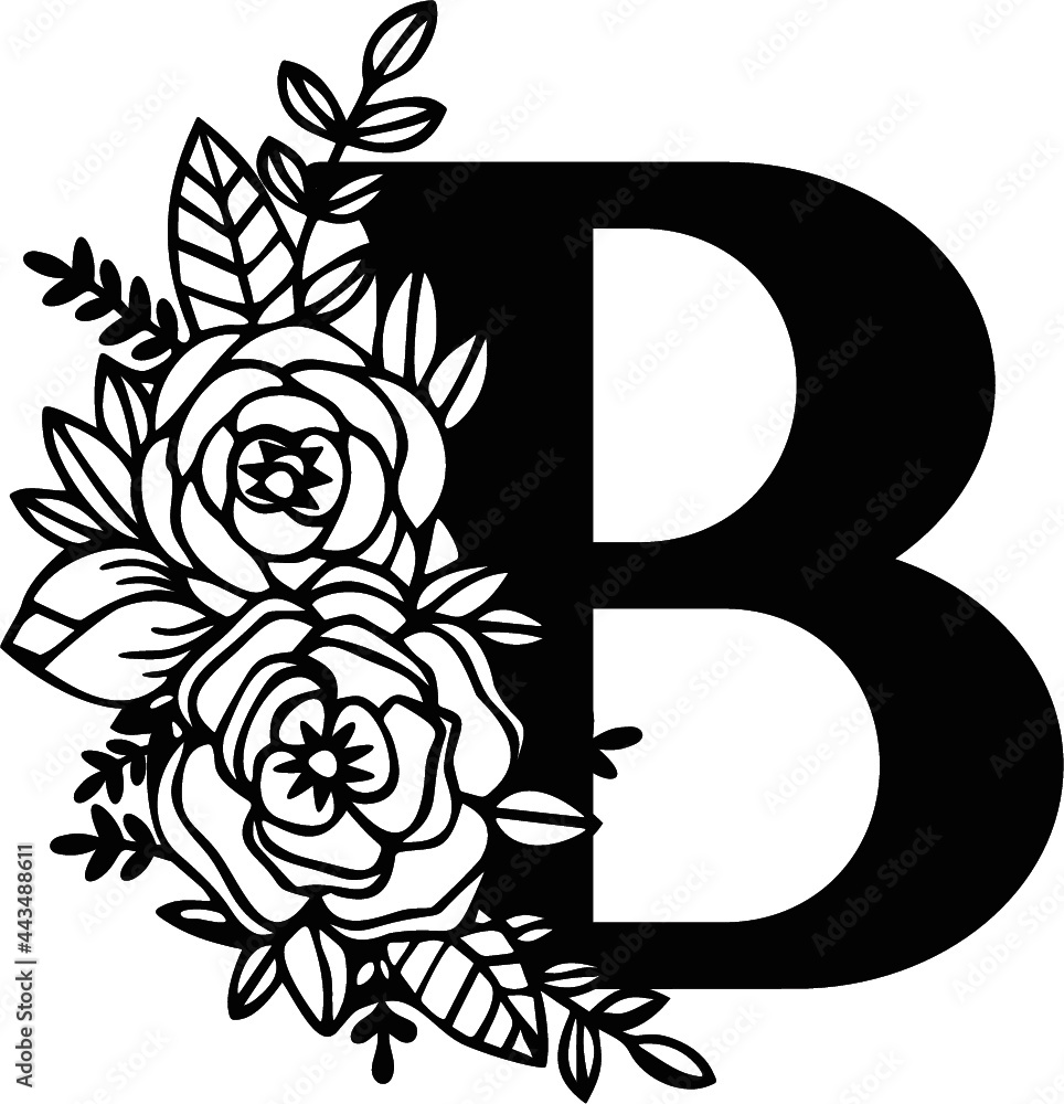 Monogram Svg, Monogram Alphabet Svg, Monogram Clipart, Flower Alphabet ...