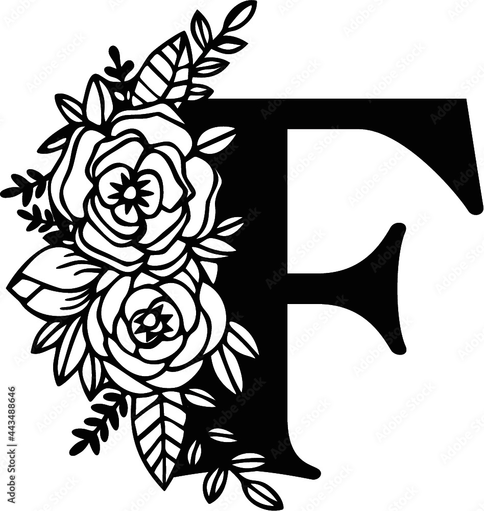 Monogram Svg, Monogram Alphabet Svg, Monogram Clipart, Flower Alphabet ...