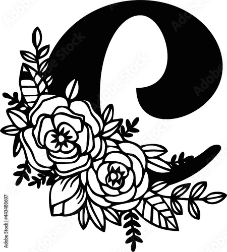 Monogram Svg, Monogram Alphabet Svg, Monogram Clipart, Flower Alphabet ...