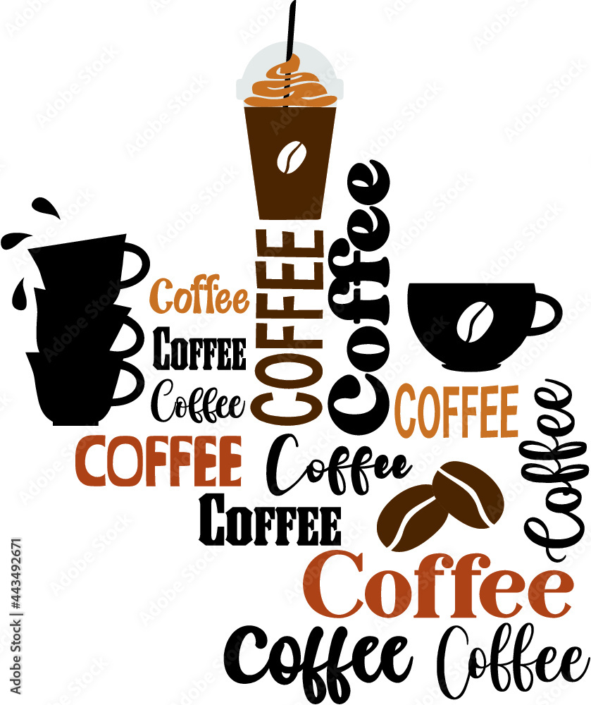 Svg coffee vector, Coffee svg vector, Coffee set vector, Coffee svg ...