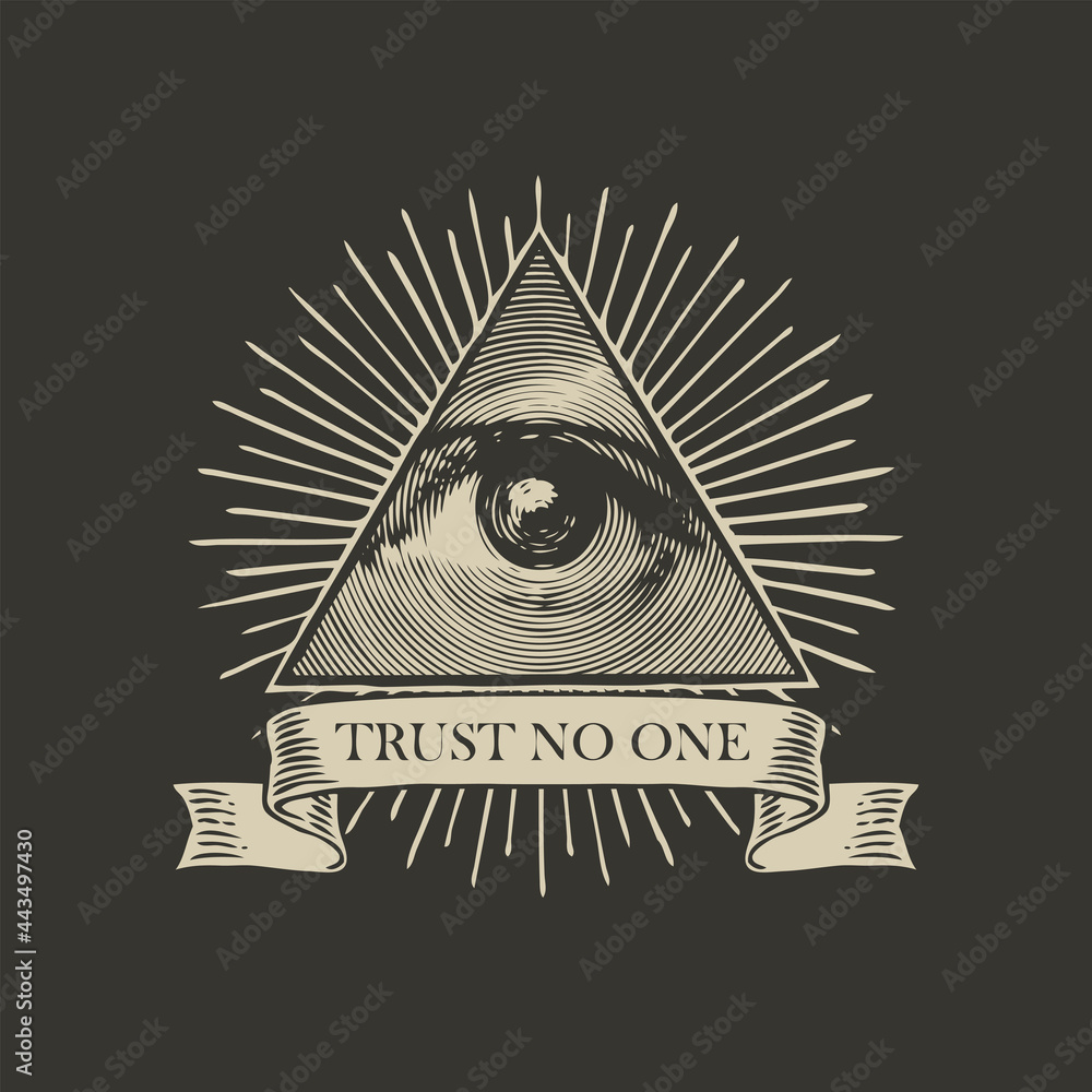Vector Icon of the Masonic symbol All-seeing eye of God. The eye of ...