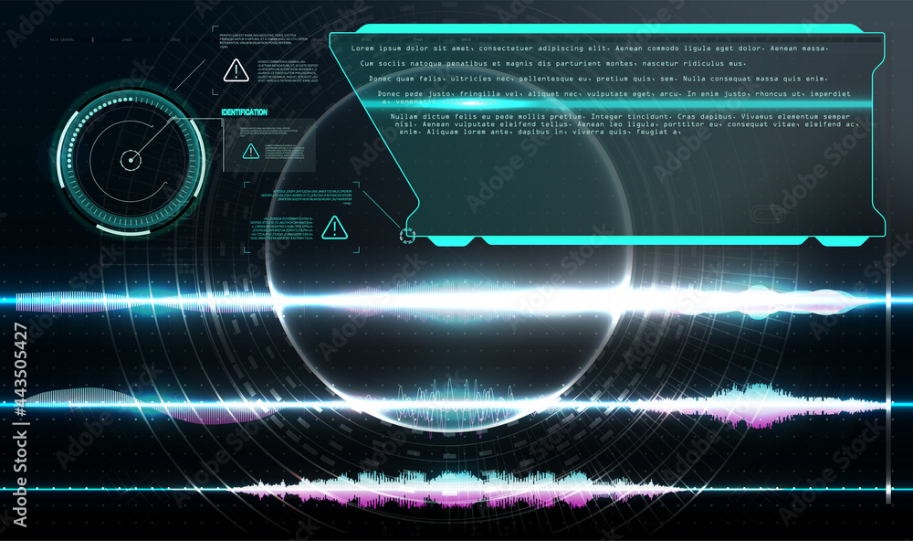 Virtual reality. Futuristic VR head-up display design.HUD, GUI,UI ...