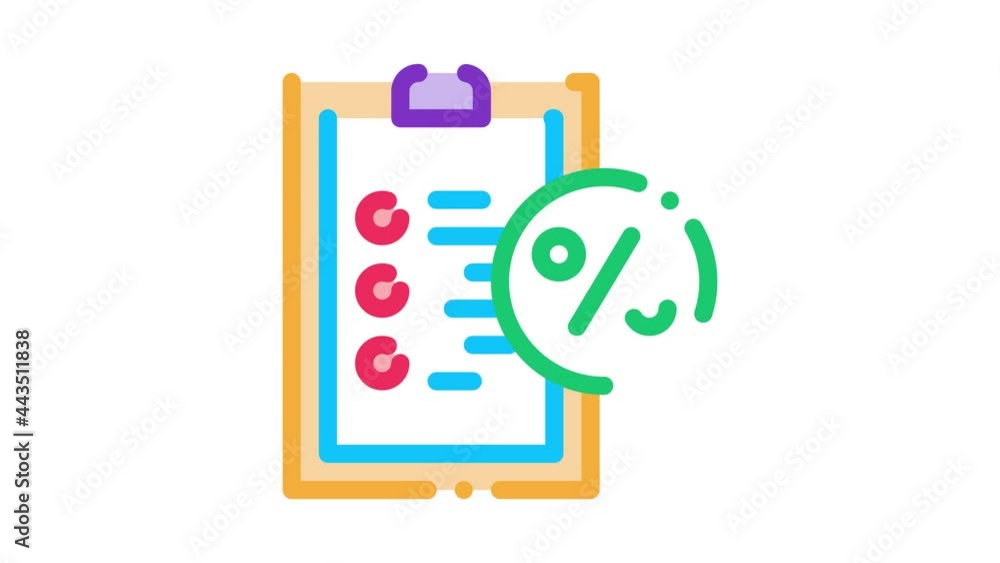 Checklist Percent Icon Animation. color Checklist Percent animated icon ...