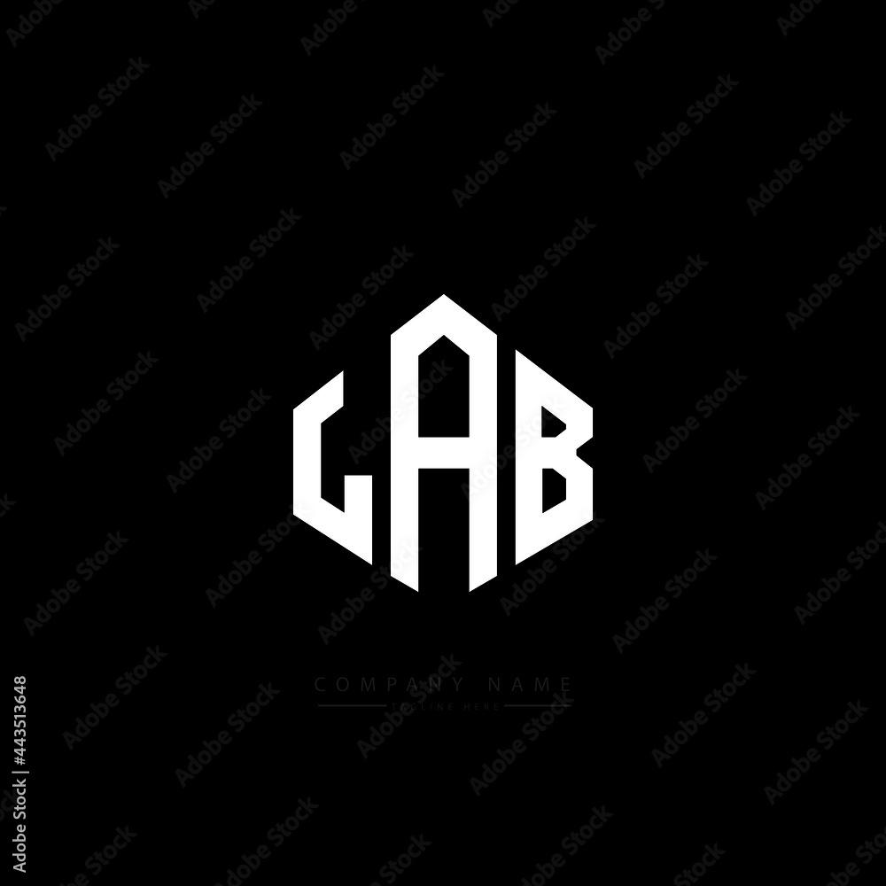 LAB letter logo design with polygon shape. LAB polygon logo monogram ...