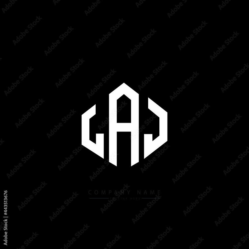 LAJ letter logo design with polygon shape. LAJ polygon logo monogram ...