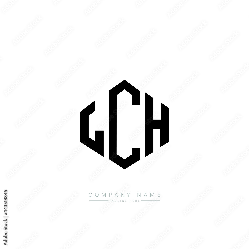 LCH letter logo design with polygon shape. LCH polygon logo monogram ...