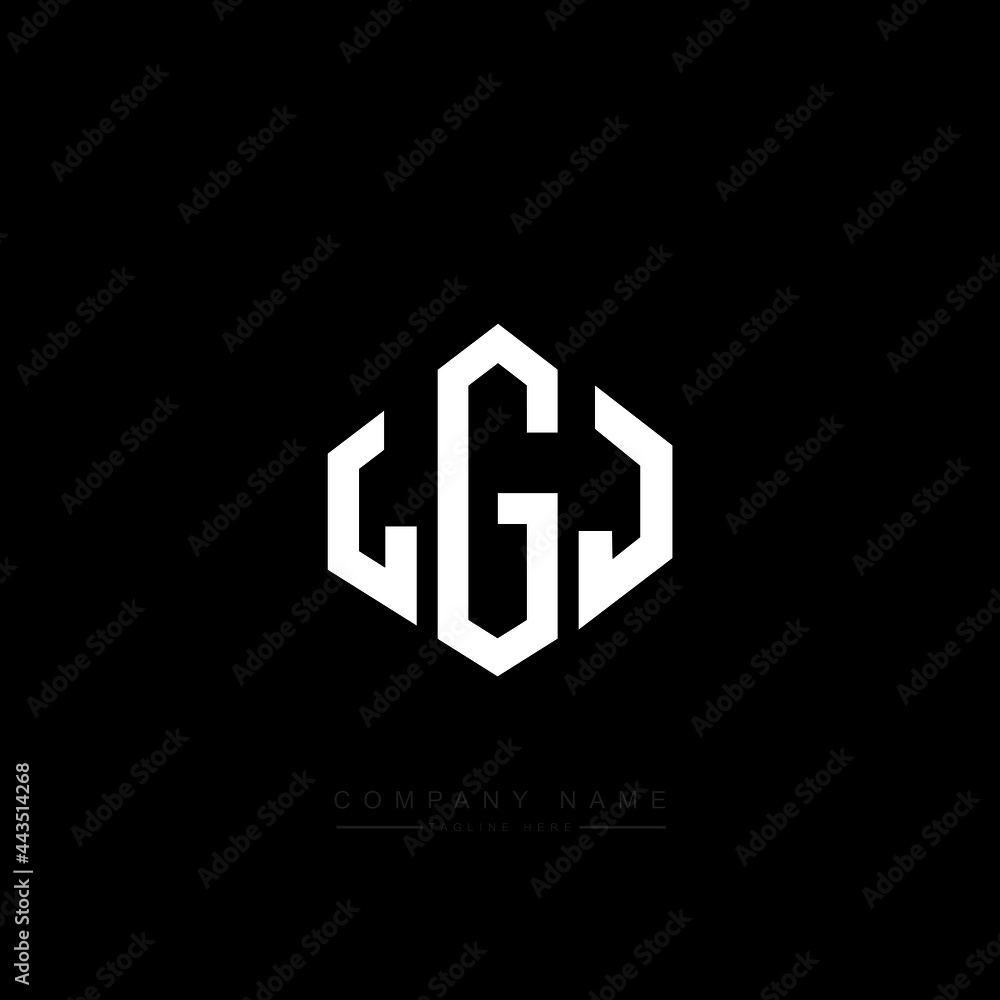 LGJ letter logo design with polygon shape. LGJ polygon logo monogram ...