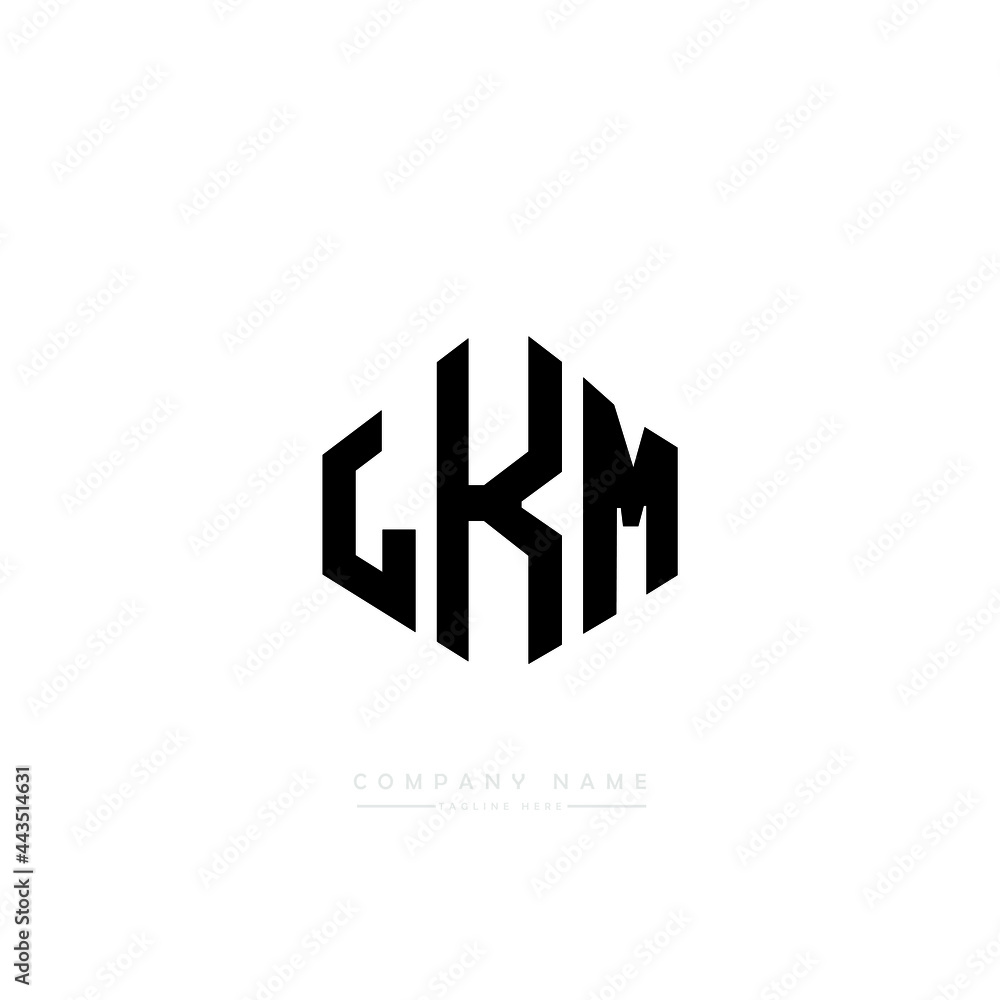 LKM letter logo design with polygon shape. LKM polygon logo monogram ...