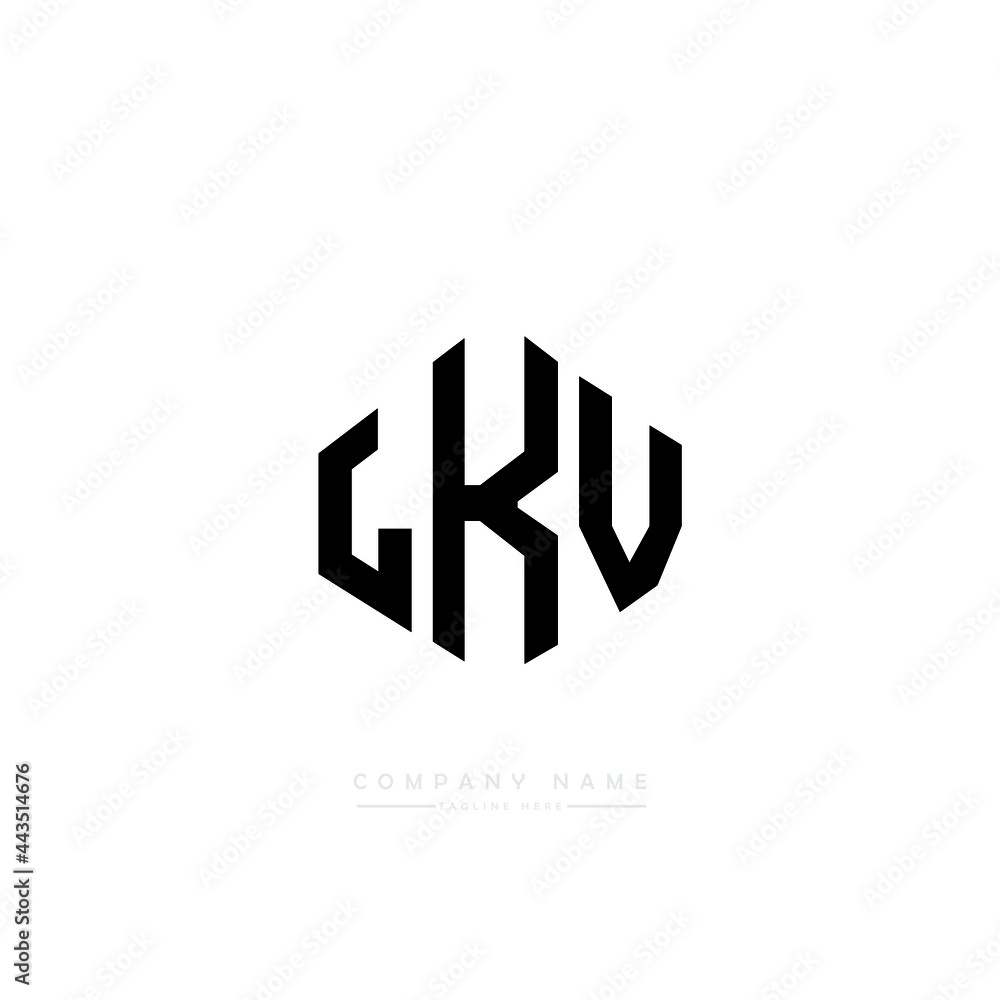 LKV letter logo design with polygon shape. LKV polygon logo monogram ...