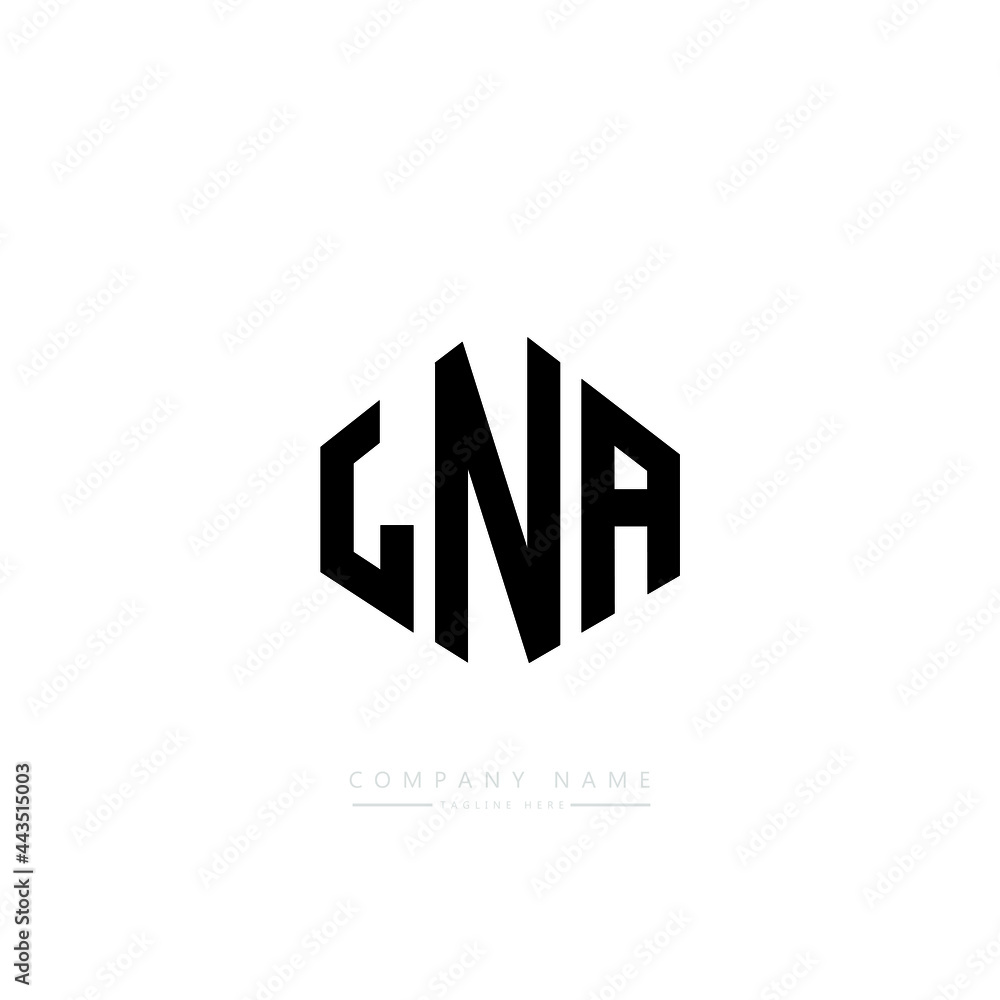 LNA letter logo design with polygon shape. LNA polygon logo monogram ...