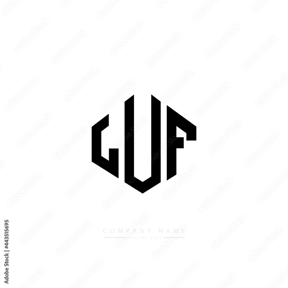 LUF letter logo design with polygon shape. LUF polygon logo monogram ...