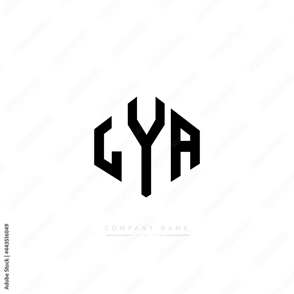 LYA letter logo design with polygon shape. LYA polygon logo monogram ...