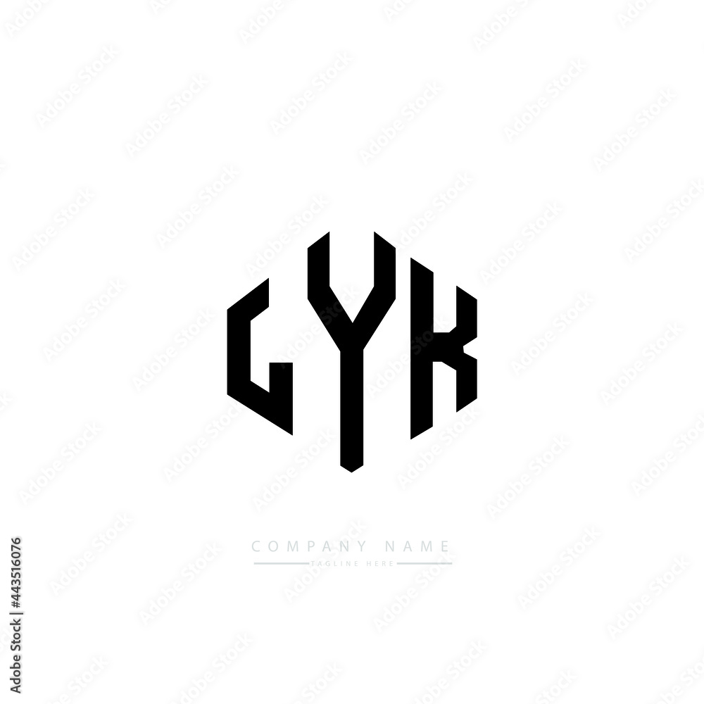 LYK letter logo design with polygon shape. LYK polygon logo monogram ...