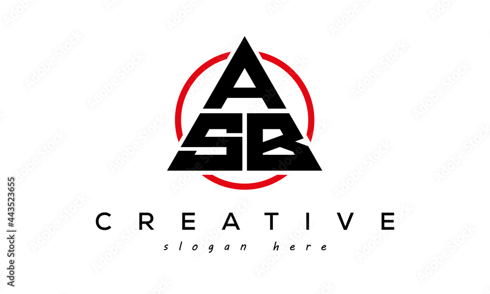 ASB triangle letter with circle logo Stock Vector | Adobe Stock