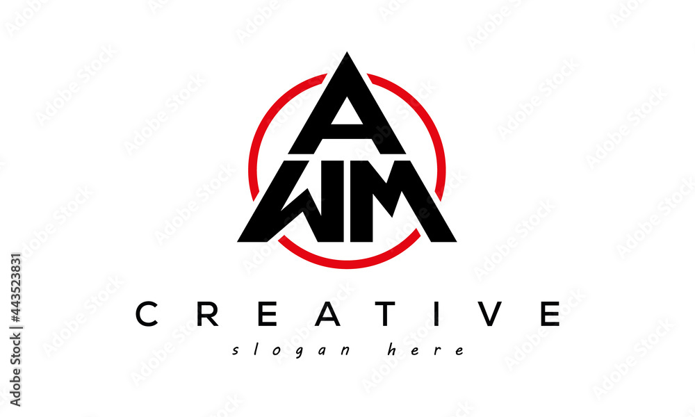 AWM triangle letter with circle logo Stock Vector | Adobe Stock