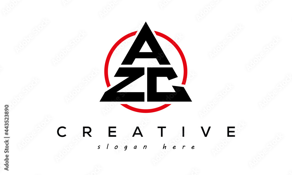 AZC triangle letter with circle logo Stock Vector | Adobe Stock