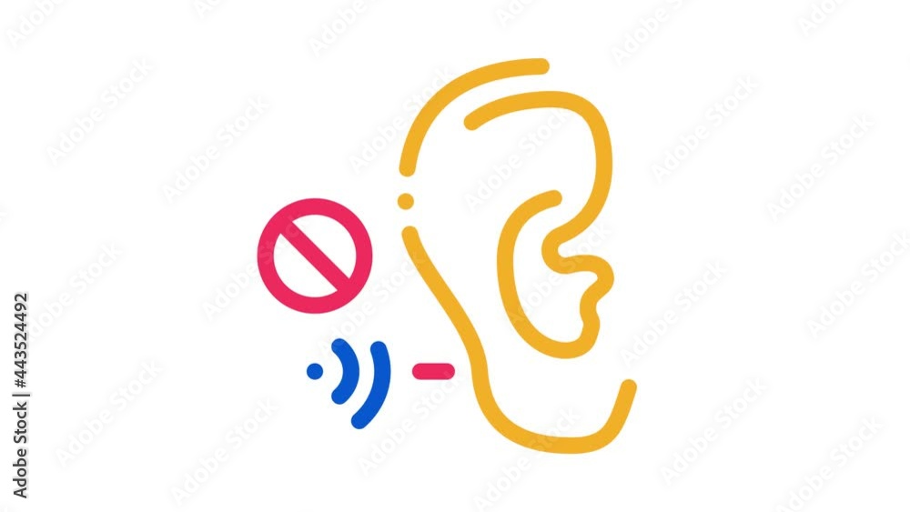 Vidéo Stock Hearing Impairment Icon Animation. color Hearing Impairment ...