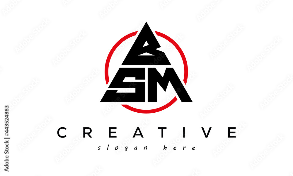 BSM triangle letter with circle logo Stock Vector | Adobe Stock
