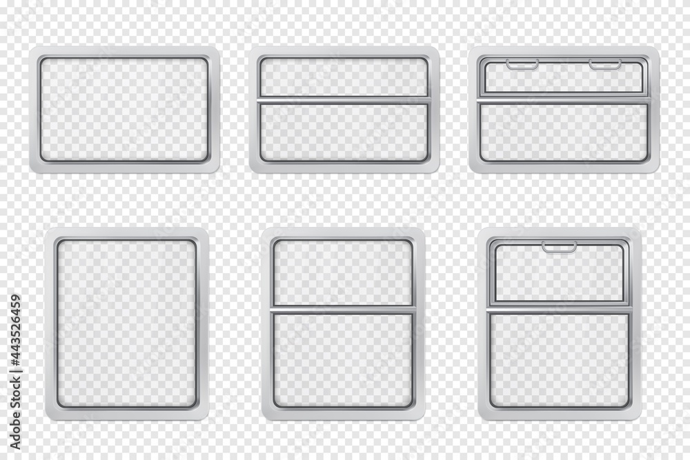 Train interior windows on transparent background. Realistic vector ...