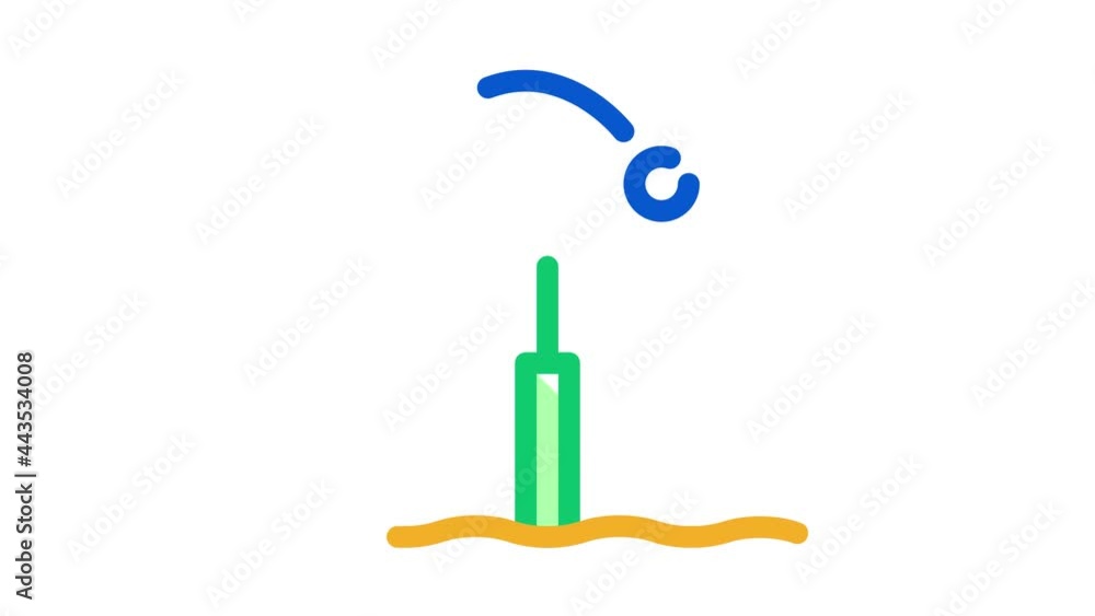 Ball Flew Over Field Icon Animation. color Ball Flew Over Field ...