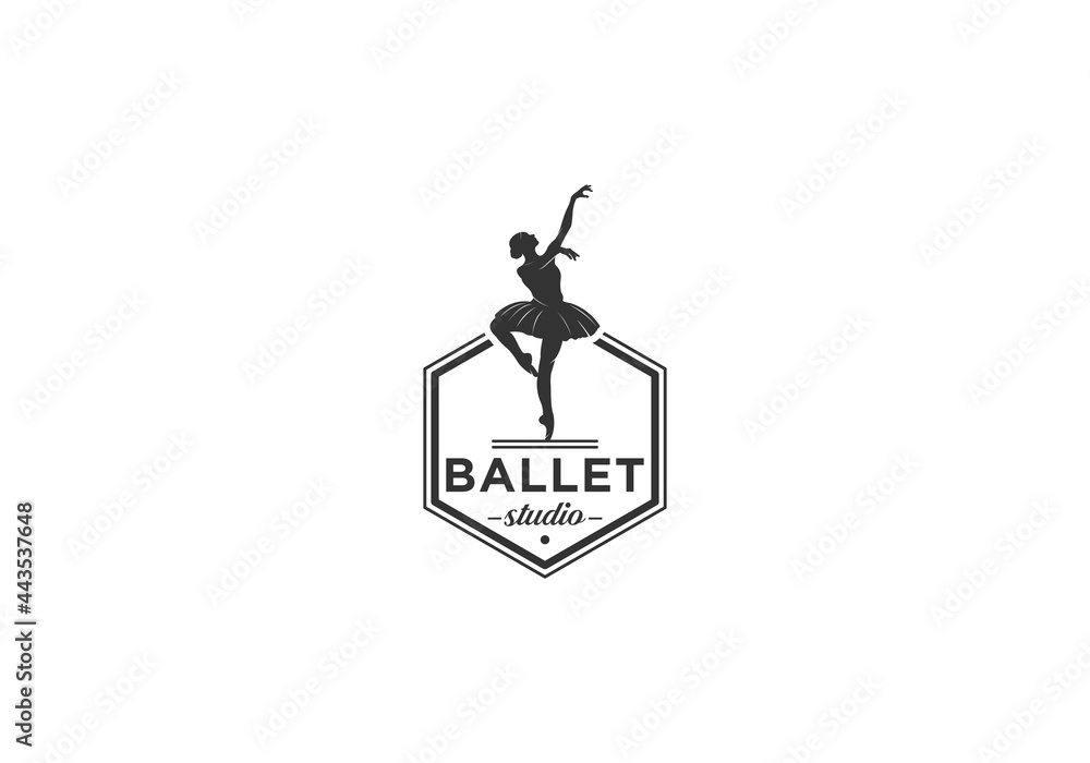 ballet Logo Designs Template in white background Stock Vector | Adobe Stock