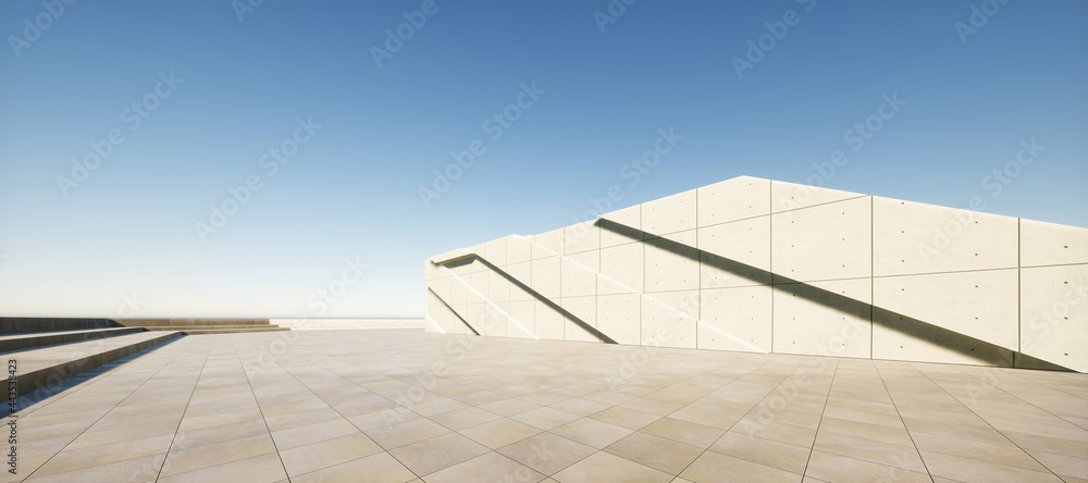 Colorful abstract background: geometric building of cement. (Car ...