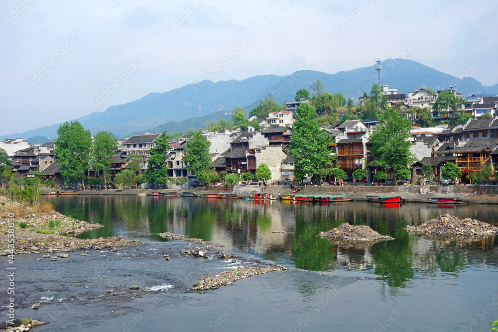 Beautiful scenery of Ancient village in Biancheng town, Hunan province ...