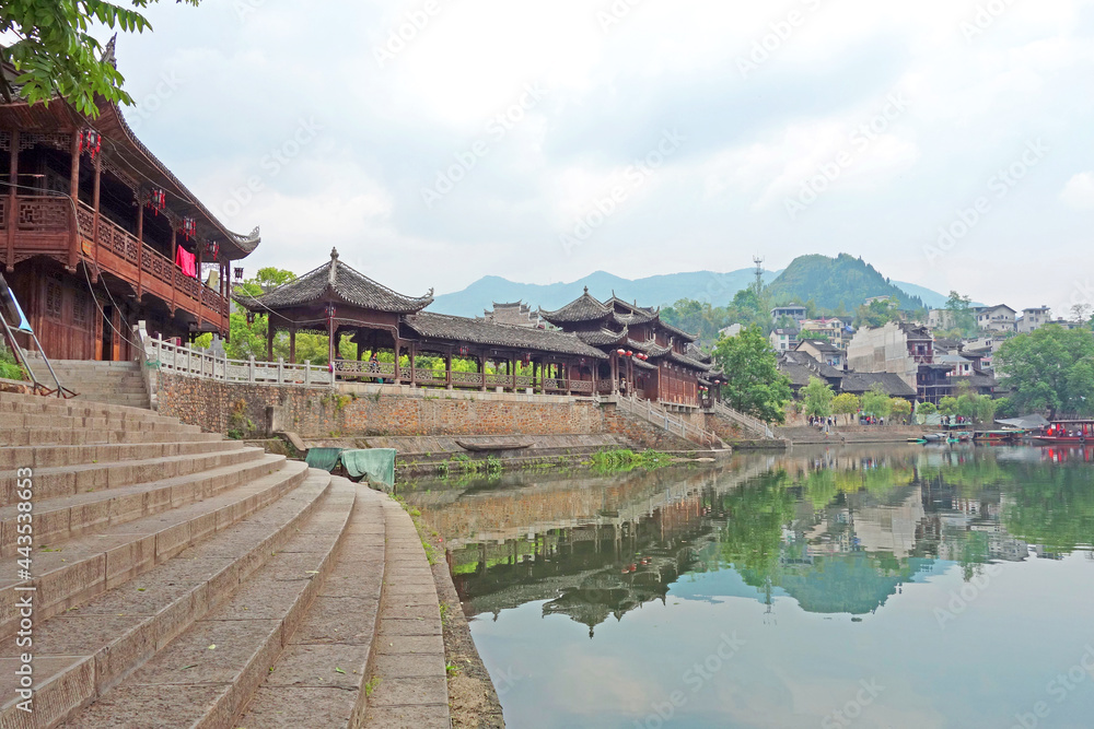 Beautiful scenery of Ancient village in Biancheng town, Hunan province ...